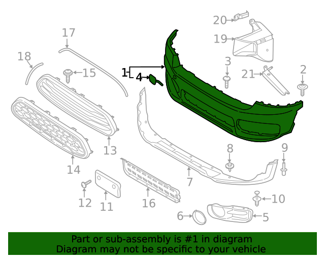 51-11-7-478-624 - Bumper Cover - 2017-2021 Mini Cooper Countryman ...