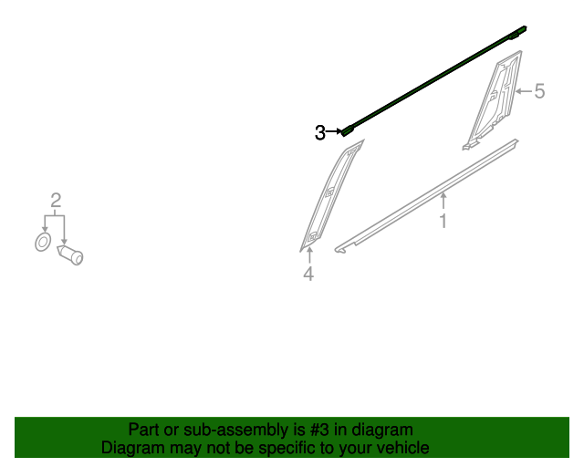 2015-2021 Kia Sedona Window Molding - Driver's Side (LH) 83850-A9010 ...