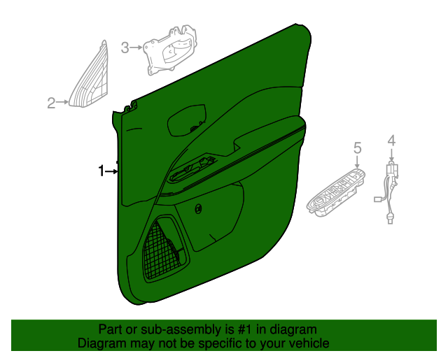 2017-2019 Jeep Compass Door Trim Panel - Passenger Side (RH) 5UR92LT5AH ...