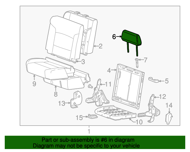 2015-2018 GM Headrest 22968737 | GMPartsDirect.com