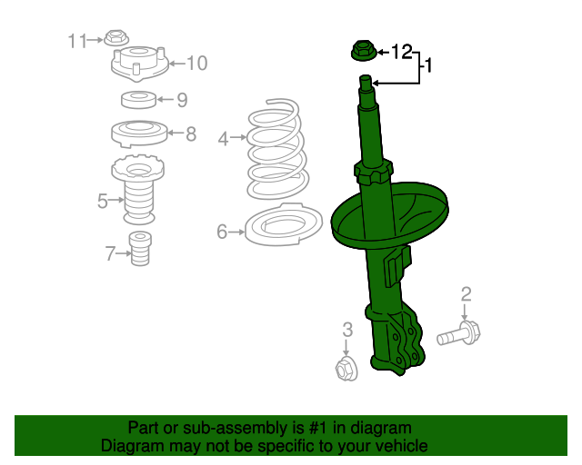 48520-09894 - Suspension Strut 2013-2018 Toyota Avalon ...