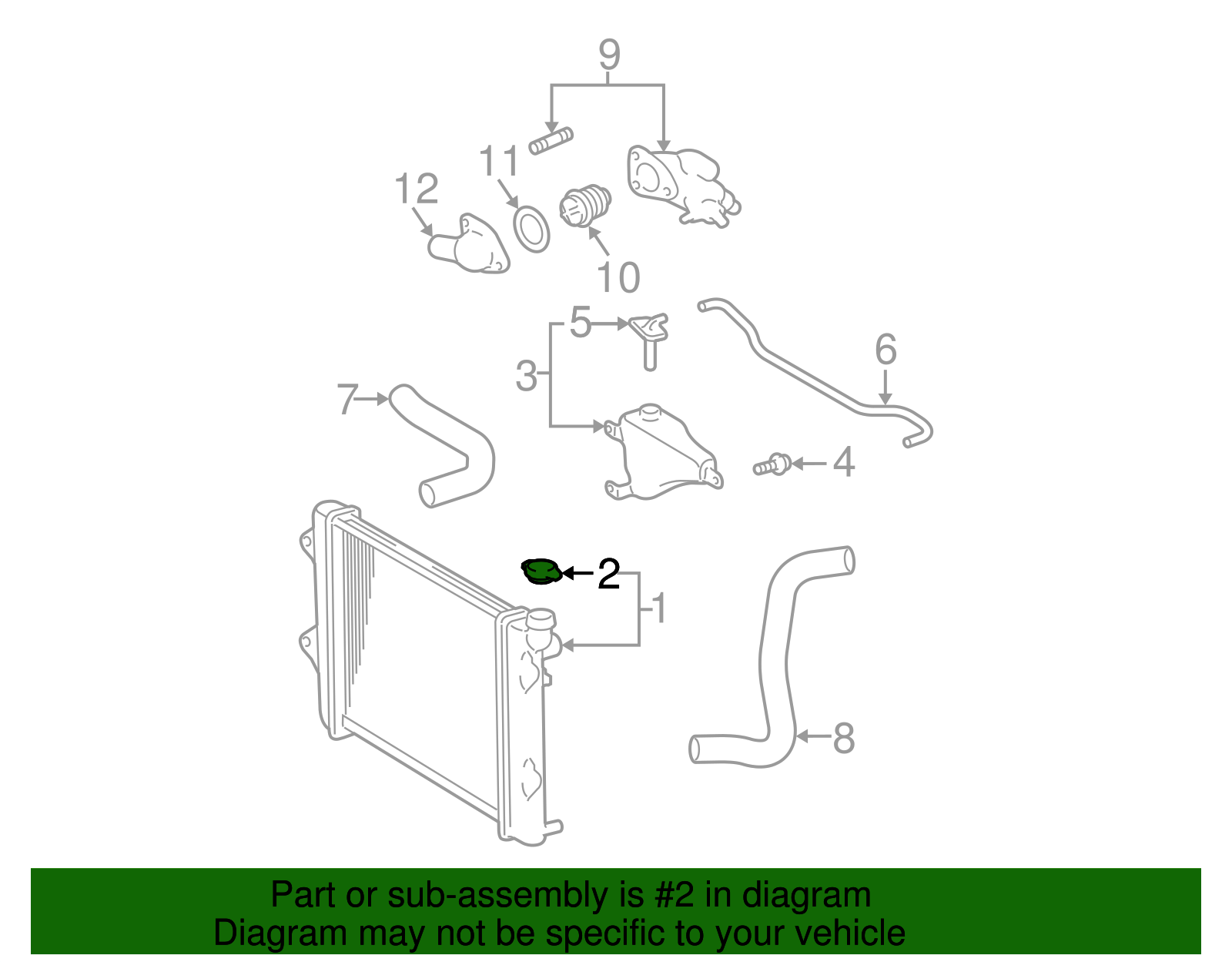 2003-2011 Toyota Radiator Cap 16401-31650 | OEM Parts Online
