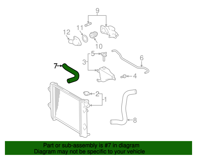 16571-31130 - Radiator Coolant Hose - 2003-2009 Toyota | OEM Genuine ...