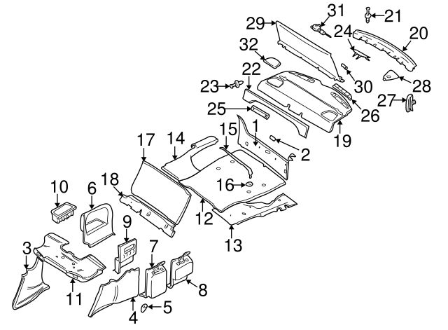 51478159477 - 1997-2003 BMW Rear Trim (51-47-8-159-477) | BMW of South ...