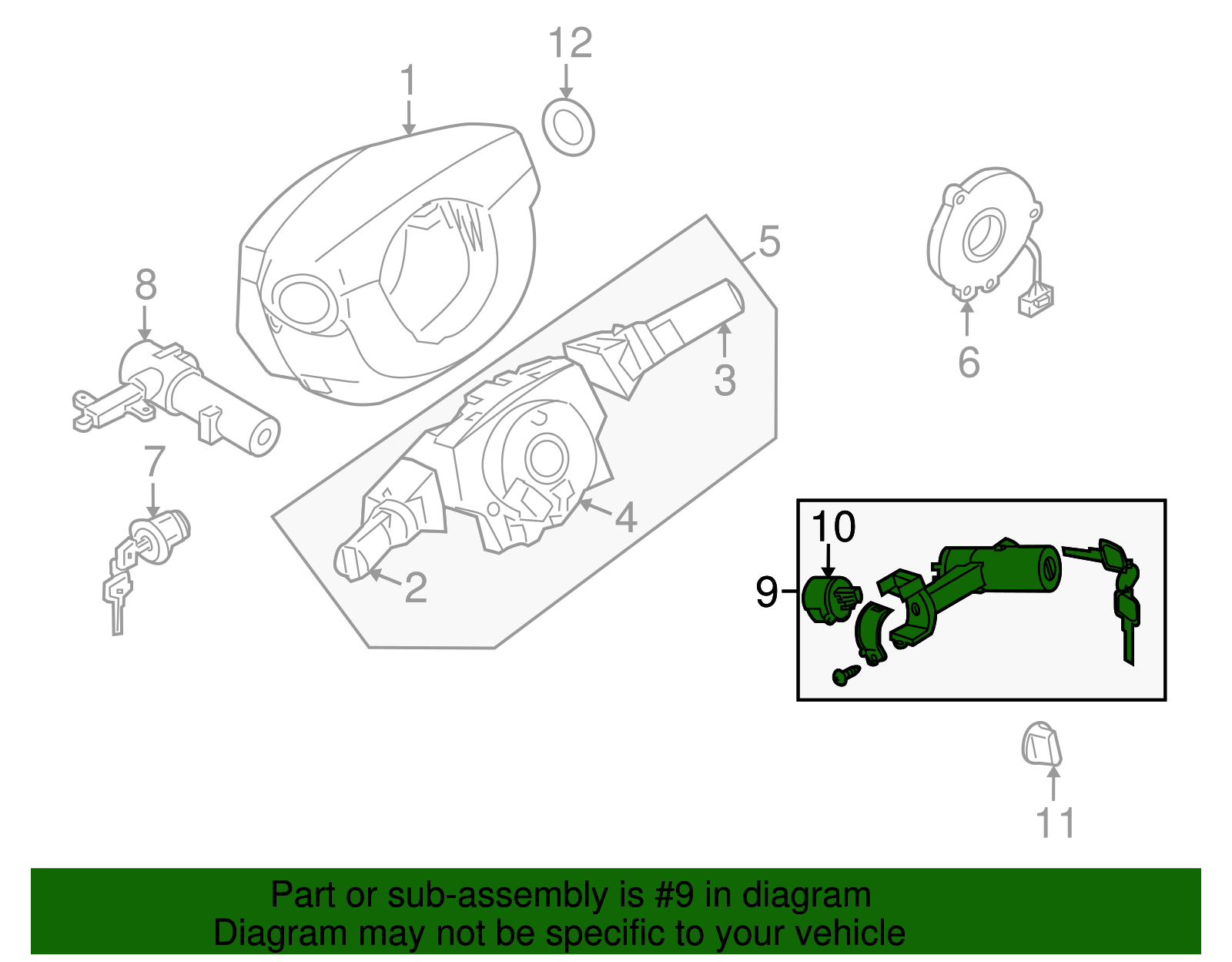 48700-ZS00A - Ignition Lock - 2005-2012 Nissan Pathfinder ...