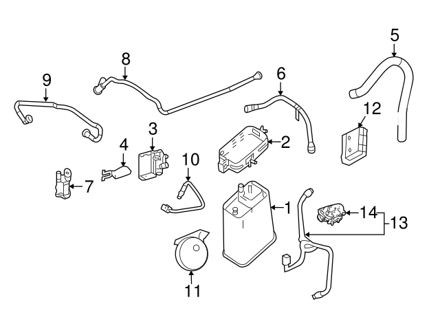 12616192 - Vapor Canister Purge Tube 2005-2013 Chevrolet Corvette ...