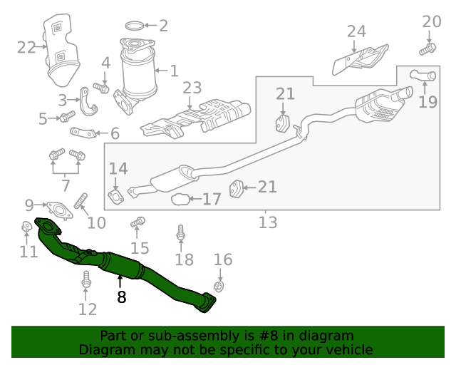 84602101 - Exhaust Front Pipe 2017-2021 GM | AutoNationParts.com