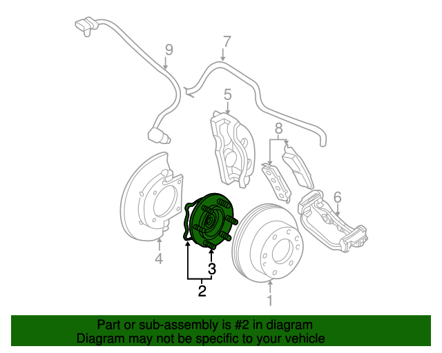 1999-2007 GM Front Wheel Hub and Bearing Assembly with Wheel Speed ...