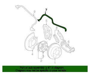 1999-2007 GM Front Driver Side Hydraulic Brake Hose Assembly 19366693 ...