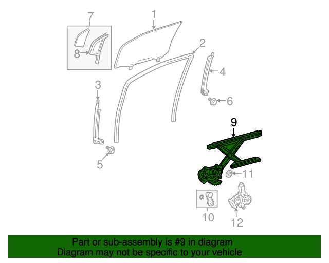 69802-52110 - Window Regulator 2007-2011 Toyota Yaris | Longo Toyota Parts