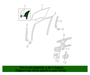 Toyota 2007-2011 Toyota Yaris Weatherstrip 68215-52011 | Toyota Parts