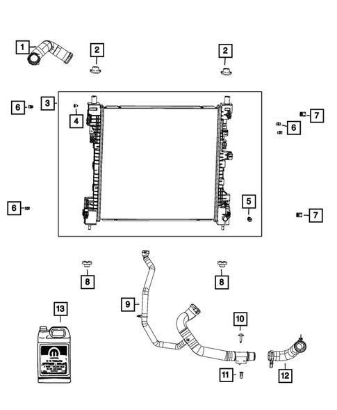 Radiator and Related Parts; Charge Air Cooler for 2022 Jeep Grand ...