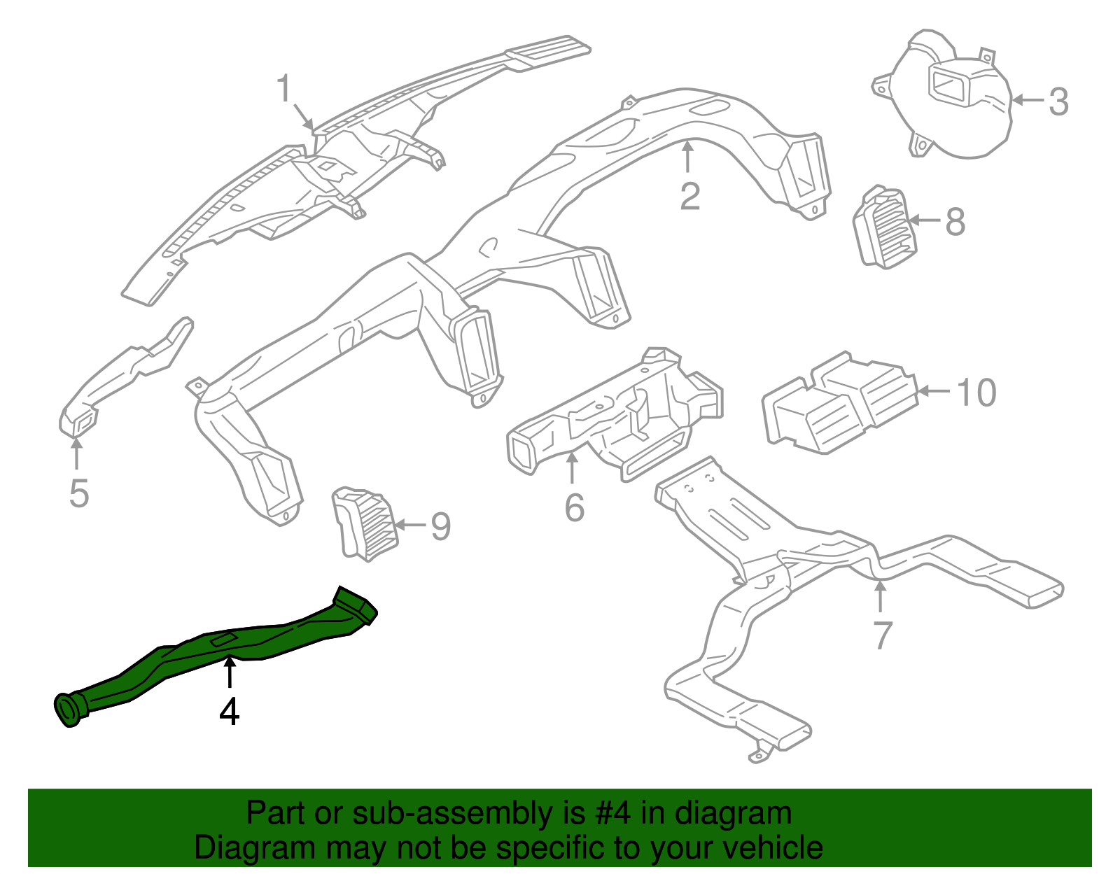 2018-2021 Lincoln Navigator Duct Assembly Air Conditioner JL7Z-19E630-C | OEM Parts Online