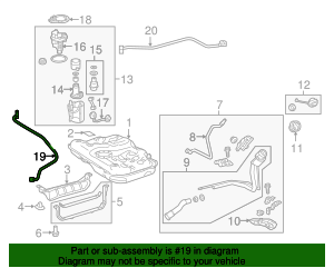 OEM 2015-2017 Toyota Camry Fuel Tank Vent Hose Part # 77209-06052 ...