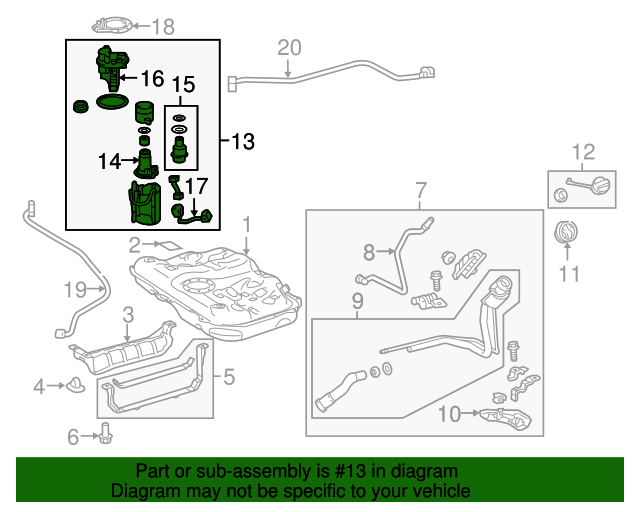 2012-2017 Toyota Camry Fuel Pump And Sender Assembly 77020-06286 ...