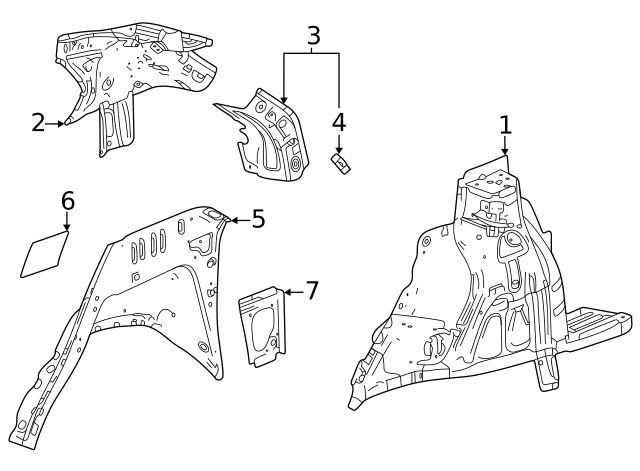2020-2023 Buick Encore GX Rear Driver Side Wheelhouse Inner Panel ...