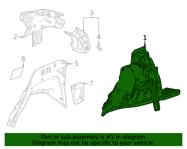Rear Driver Side Wheelhouse Inner Panel 60006315 | GMPartsDirect.com