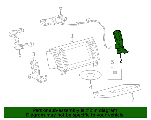 2014-2019 Toyota Sequoia Display Unit Bracket 86212-0C090 | Toyota ...