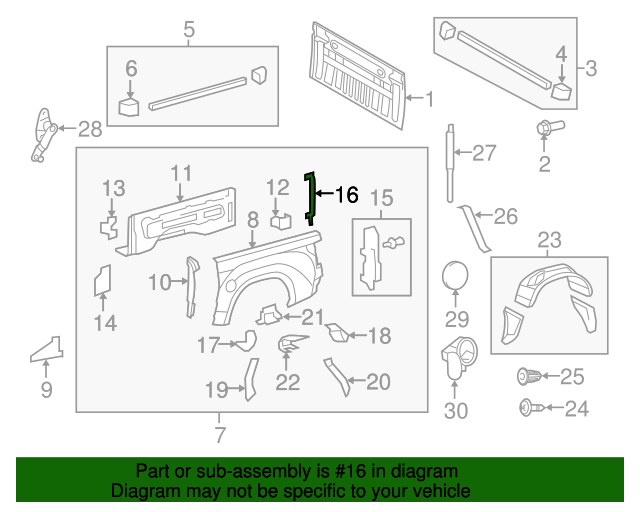 2014-2017 Toyota Tundra End Panel 65507-0C030 | Toyota Parts