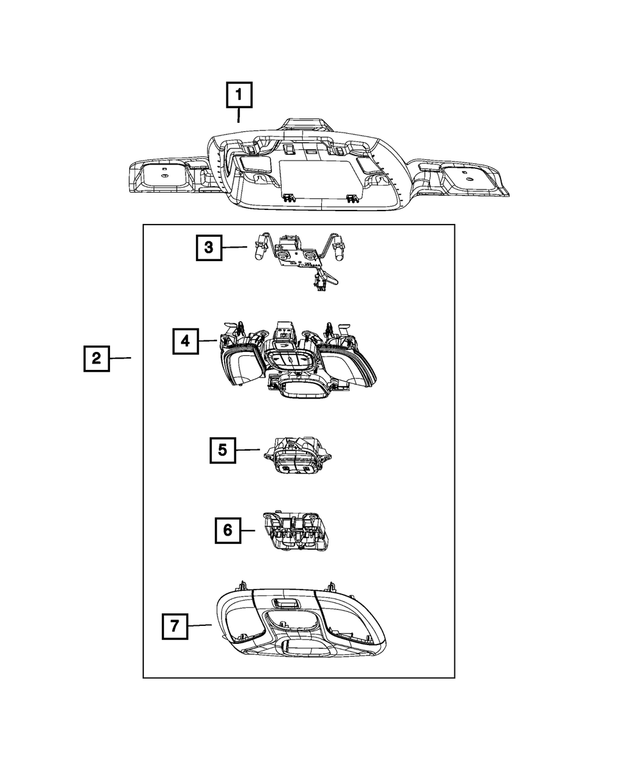 2017 Jeep Compass Overhead Console Bezel 5ZV56PS4AB | Mopar Estores