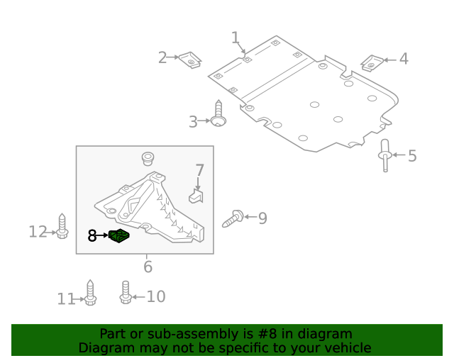 2015-2024 Audi Ft Fender Liner U-Nut WHT-005-296 | Audi USA Parts