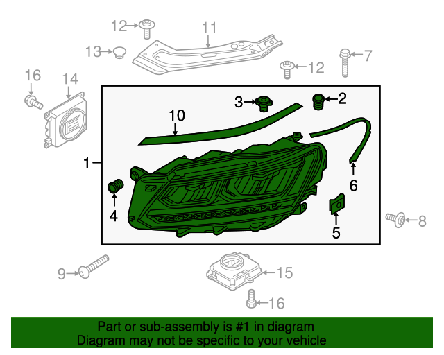 2016-2019 Volkswagen Passat OEM NEW VW Volkswagen Headlamp Assembly 561 ...