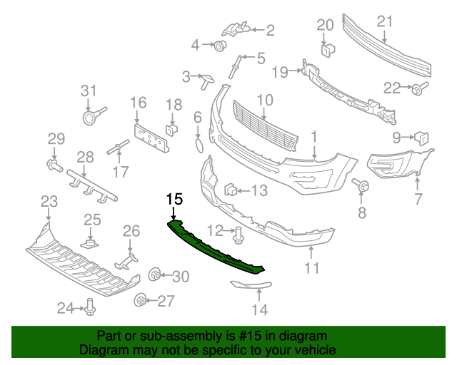 2016-2019 Ford Lower Molding FB5Z-8419-APTM | TascaParts.com