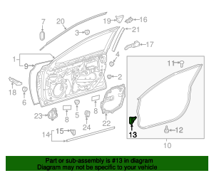67867-52030 - Surround Weather-Strip Retainer 2000-2024 Toyota ...