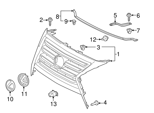 53101-60G30 - Grille 2020-2023 Lexus GX460 | Longo Lexus Parts