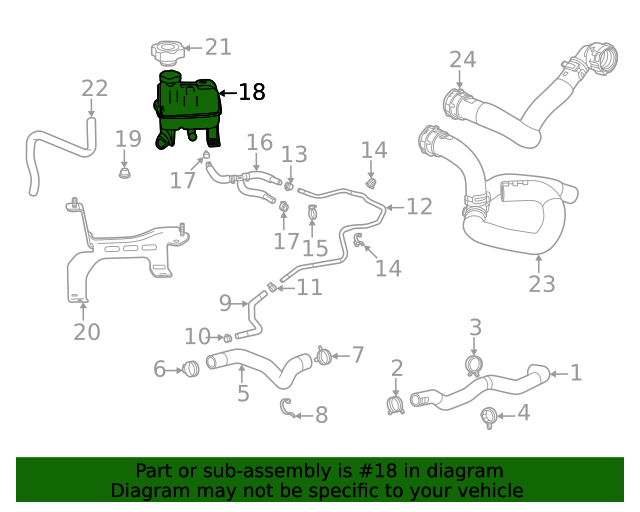 2020-2024 Cadillac Radiator Surge Tank 23378398 | Paradise GM Parts