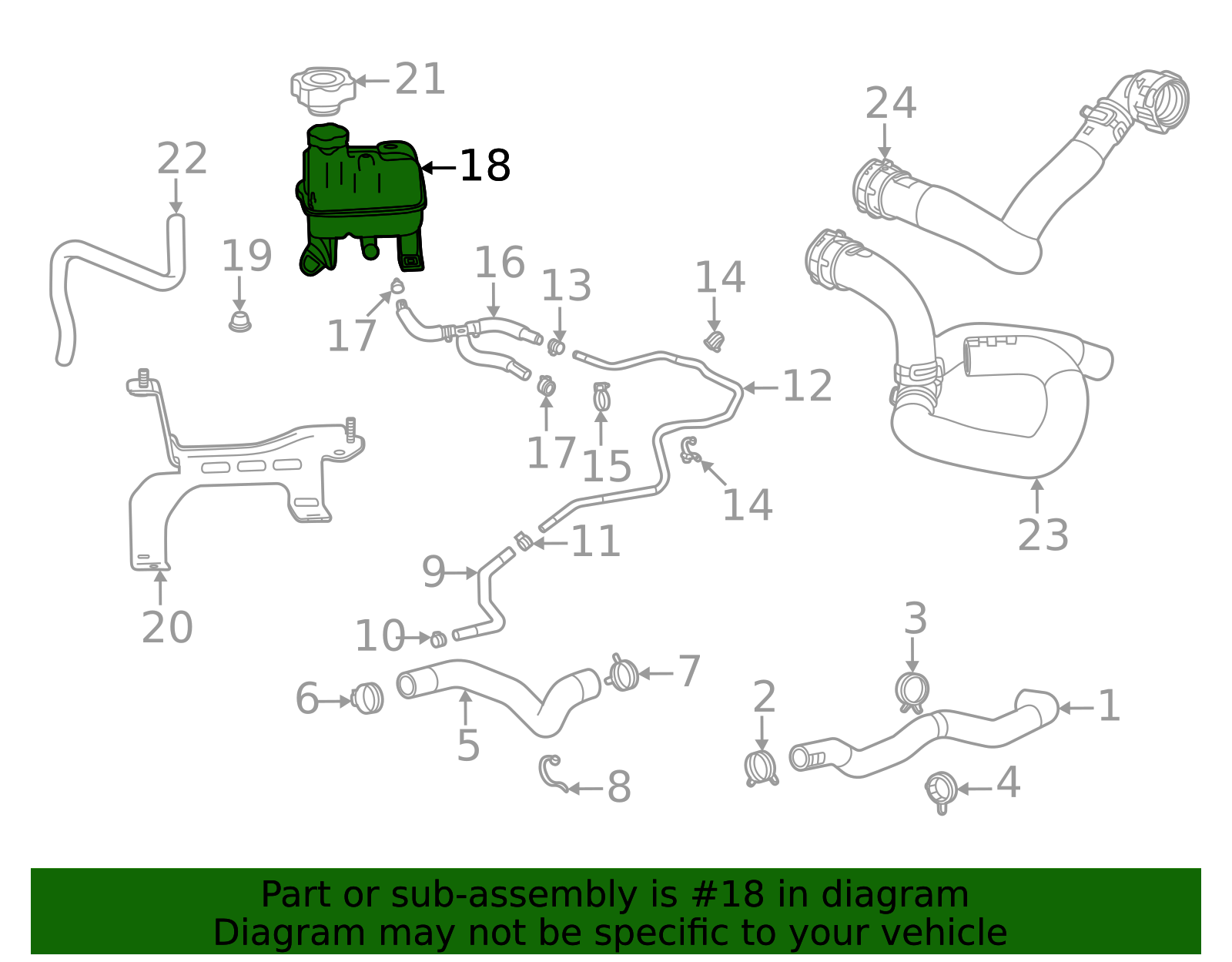 2020-2025 Cadillac Radiator Surge Tank 23378398 | OEM Parts Online