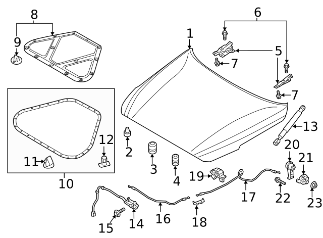 2020-2021 Genesis G90 Latch Assembly Hood 81130-D2500 | QuirkParts