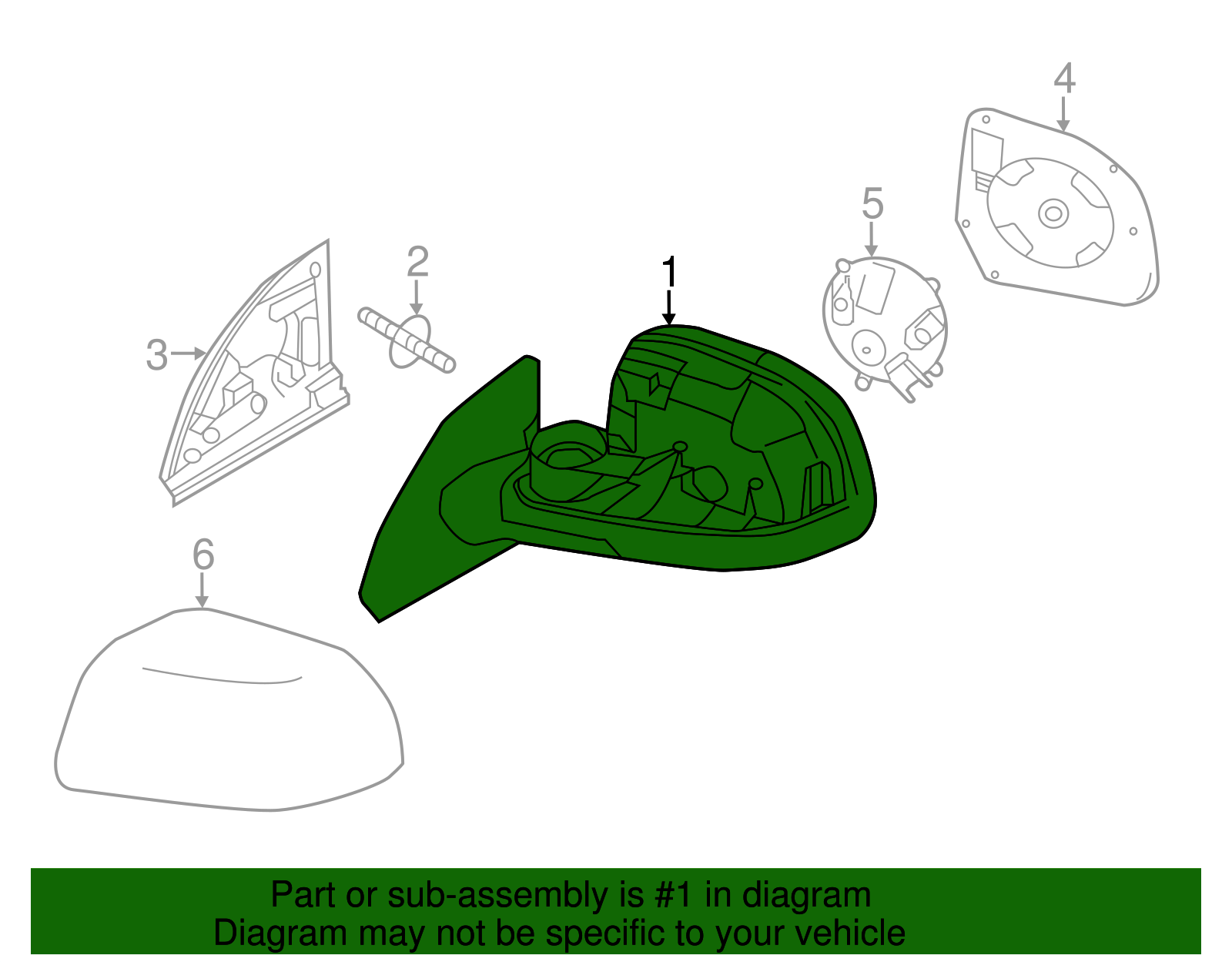 2018-2024 Nissan LEAF Mirror Assembly 96302-5SA2A | Boro Nissan Parts