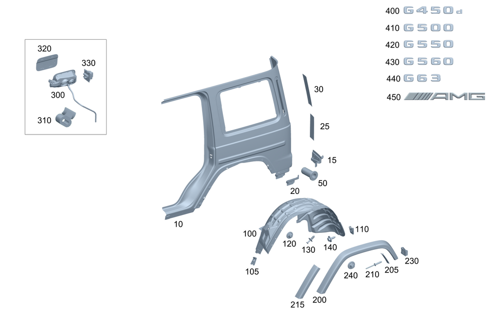 463-880-91-02 - Fender Flare, Rear 2002-2025 Mercedes-Benz | Mercedes ...