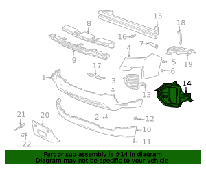 84693863 - Front Passenger Side Fog Lamp Bezel 2021-2022 GMC Canyon ...