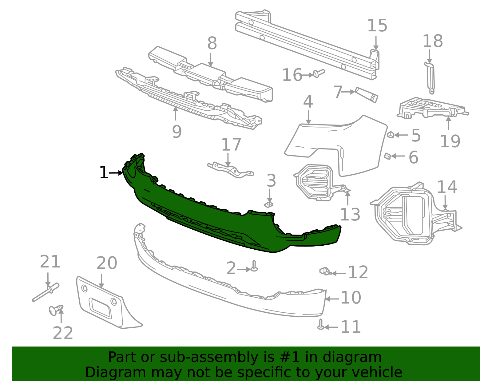 84945090 - Primed Front Bumper Lower Fascia 2021-2022 GMC Canyon ...