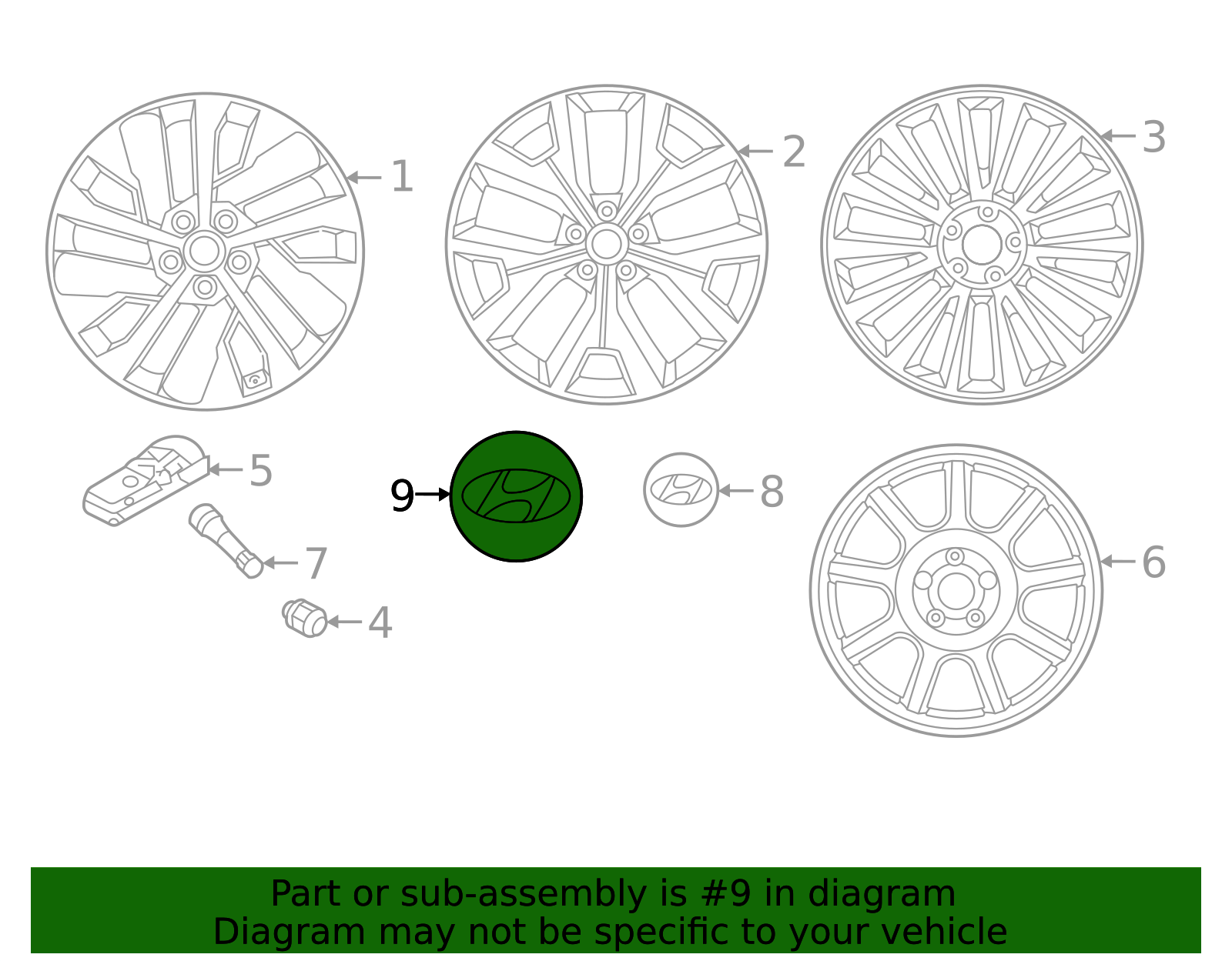 2021-2025 Hyundai Center Cap 52960-L1150 | Retail Performance Auto Parts