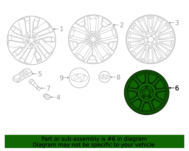 Hyundai - 52910-S8840 - Wheel, Alloy - 2023-2024 Hyundai Palisade | OEM ...