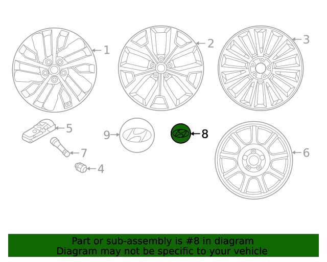 2021-2023 Hyundai Center Cap 52960-AB100 | OEM Parts Online