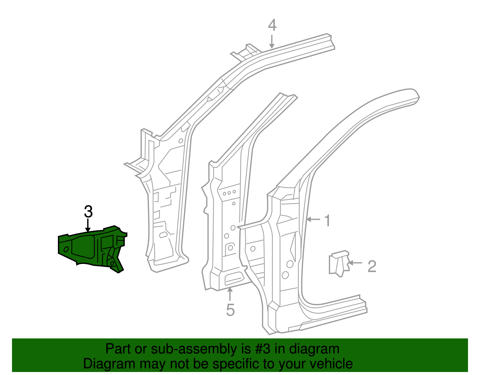 2005-2015 Toyota Tacoma Extension Panel 61027-04030 | Toyota Parts Center
