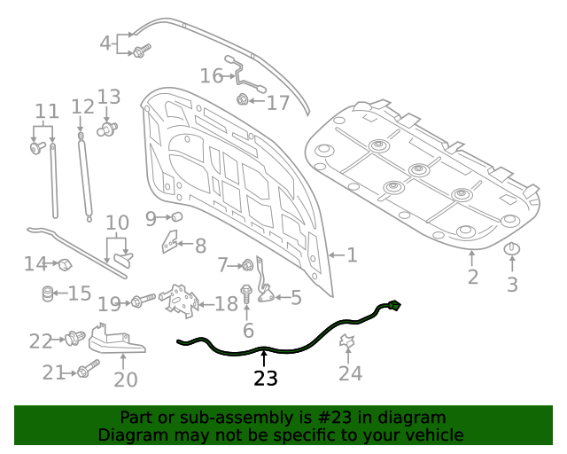 EB3Z-16916-AH - Release Cable 2019-2023 Ford Ranger | Ford Parts Direct