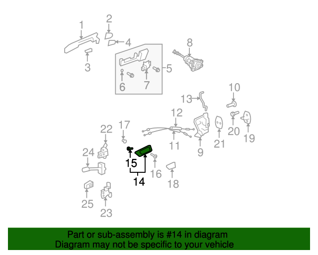 Lexus OEM Handle, Inside Part# 67705-33400-C0 | OEM Vehicle Parts