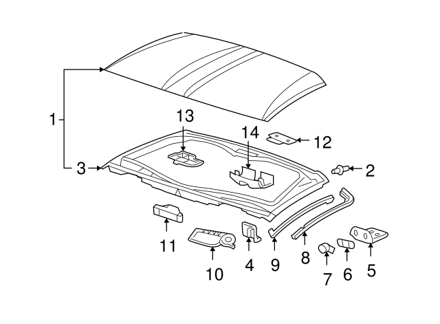 2005-2013 Chevrolet Corvette Roof Lift Off Panel 19152840 GM ...