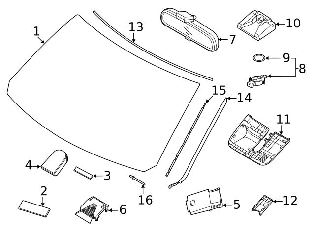 86111-S8110 - Windshield - 2020-2021 Hyundai Palisade | OEPartsQuick