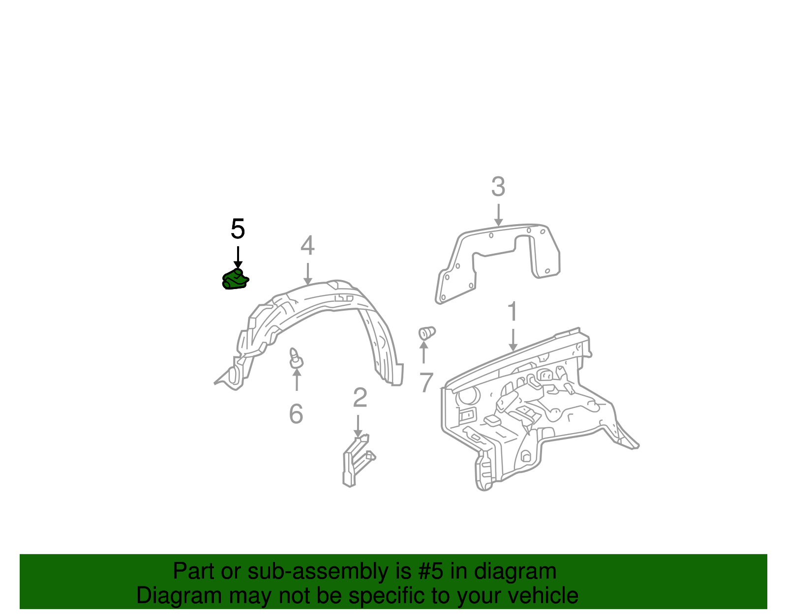 1991-2004 Toyota Fender Liner Retainer 53879-14010 | Toyota Parts Center