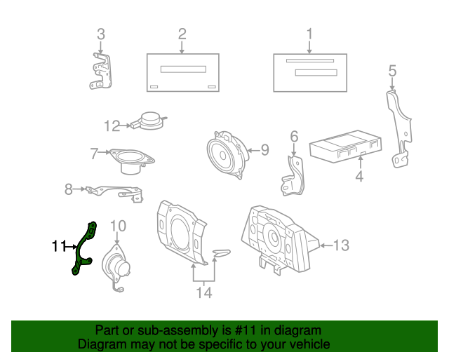 86161-35120 - Radio Speaker Bracket - 2007-2010 Toyota FJ Cruiser | OEM ...