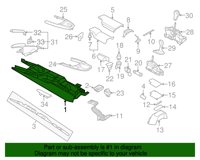 2005-2013 Porsche Center Console 997-553-980-53-A35 | Porsche Parts Orlando