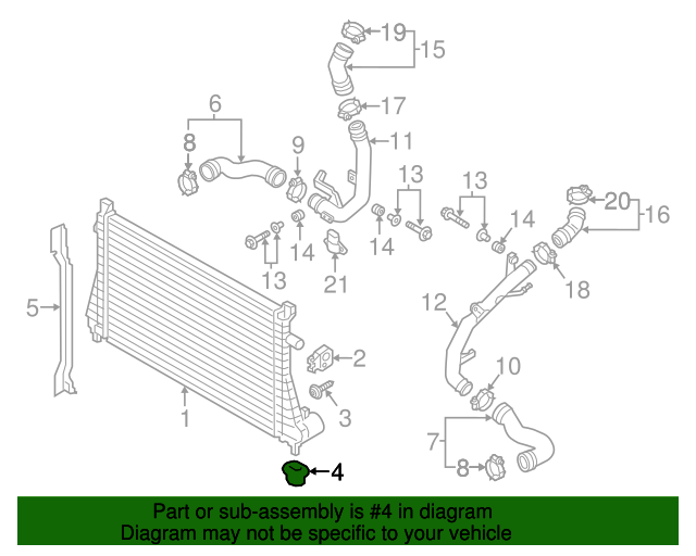 1K0-121-367-F - Inter-Cooler Lower Insulator 2006-2023 Audi | Audi OEM ...