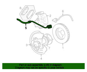 2005-2014 Ford Mustang Brake Hose - Passenger Side (RH) 7R3Z-2A442-E ...
