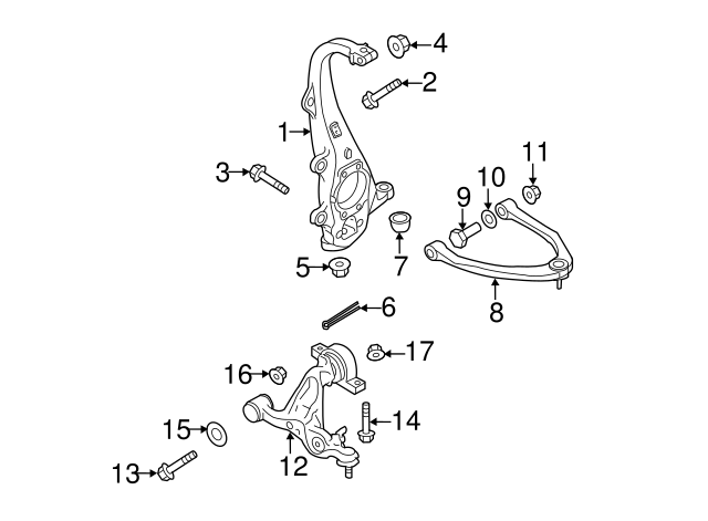 081B4-2355M - Knuckle Lower Bolt 2012 Infiniti M35h | INFINITI Parts ...